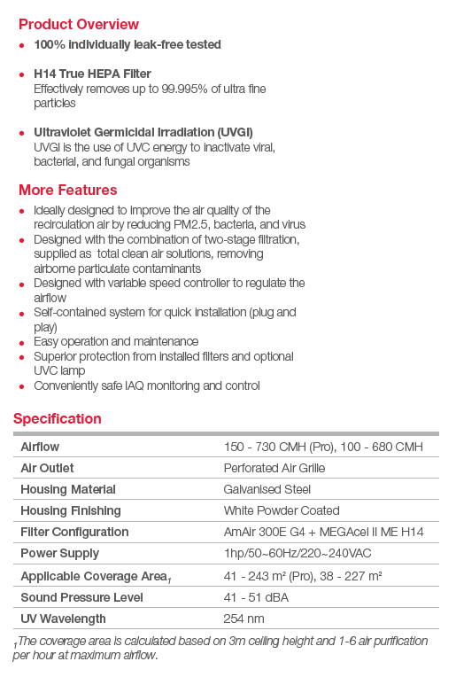 AAF AIR PURIFIERS ASTROPURE VFN700A - K-Tech Solutions