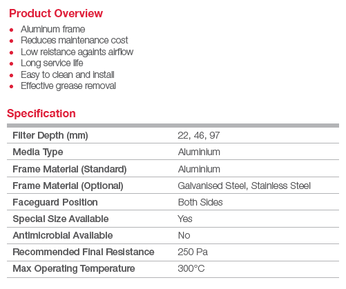 AAF PERMANENT METAL AIR FILTER - K-Tech Solutions