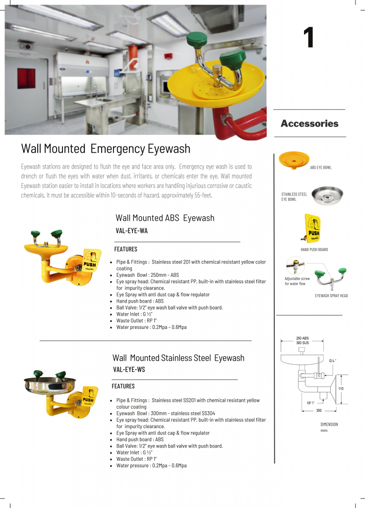 WALL MOUNTED EMERGENCY EYEWASH - K-Tech Solutions