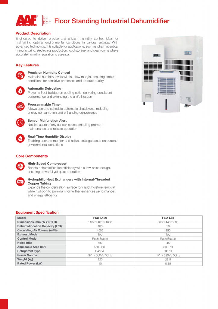 AAF FLOOR STANDING INDUSTRIAL DEHUMIDIFIER - K-Tech Solutions